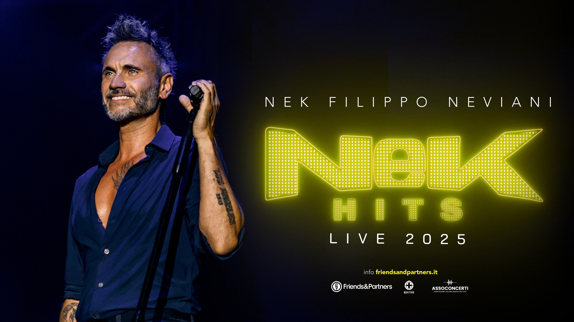 NEK: da luglio in tour con "NEK HITS – LIVE 2025" una data in Sicilia